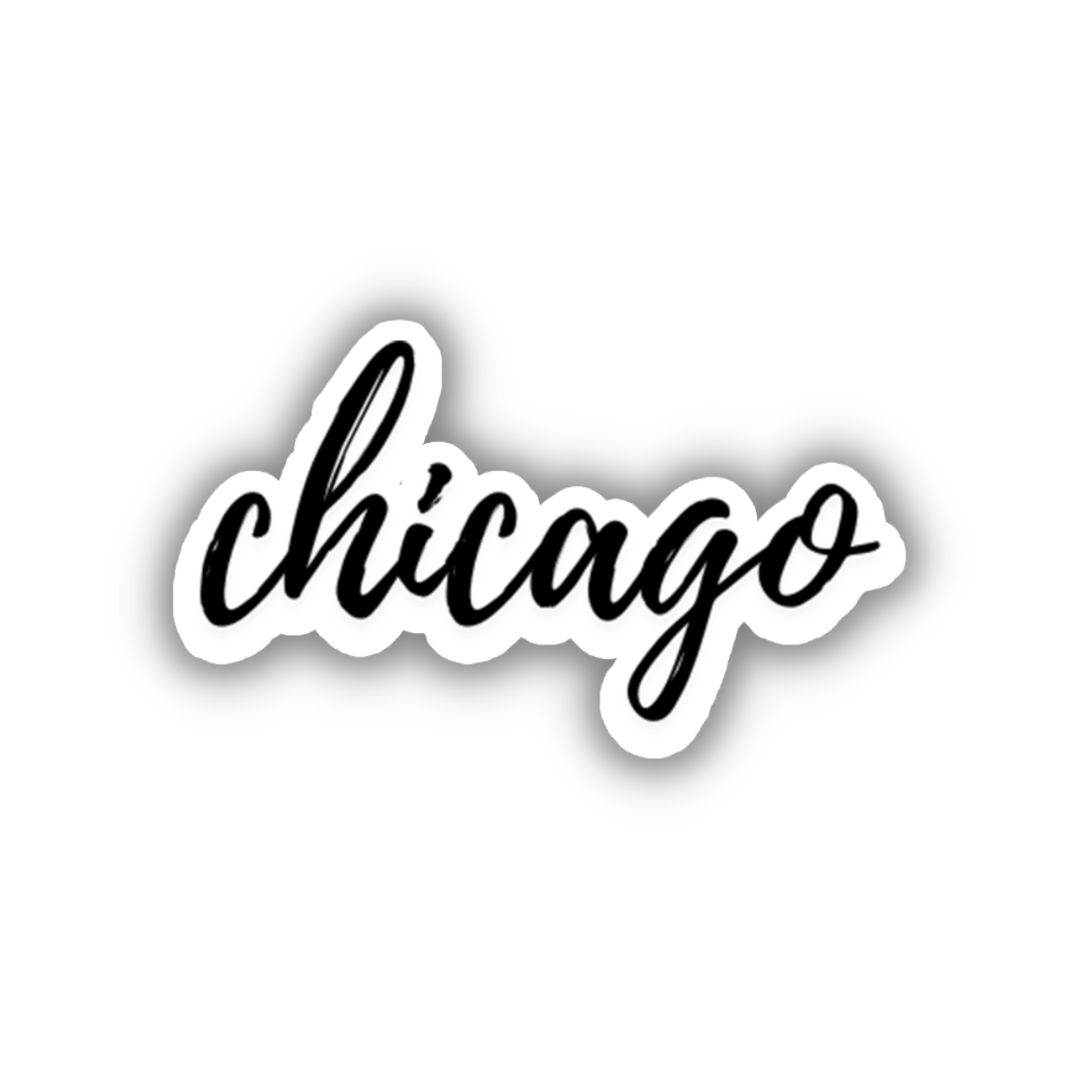 Chicago Travel Sticker, Vintage Cursive Script, Trendy Luggage Decal ...