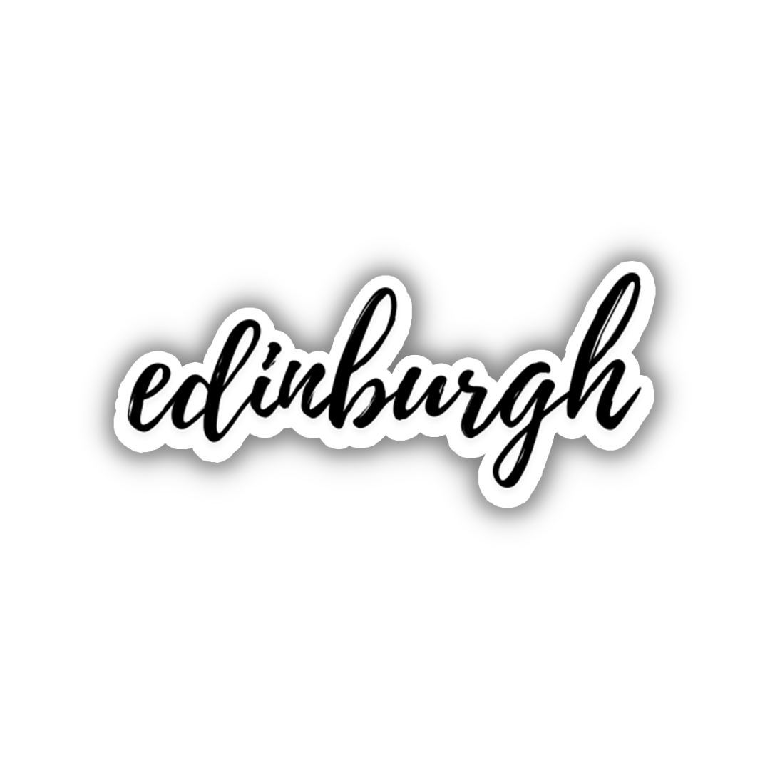 Edinburgh Cursive Travel Sticker, Vintage Script, Trendy Luggage Decal – TravelBeeTags