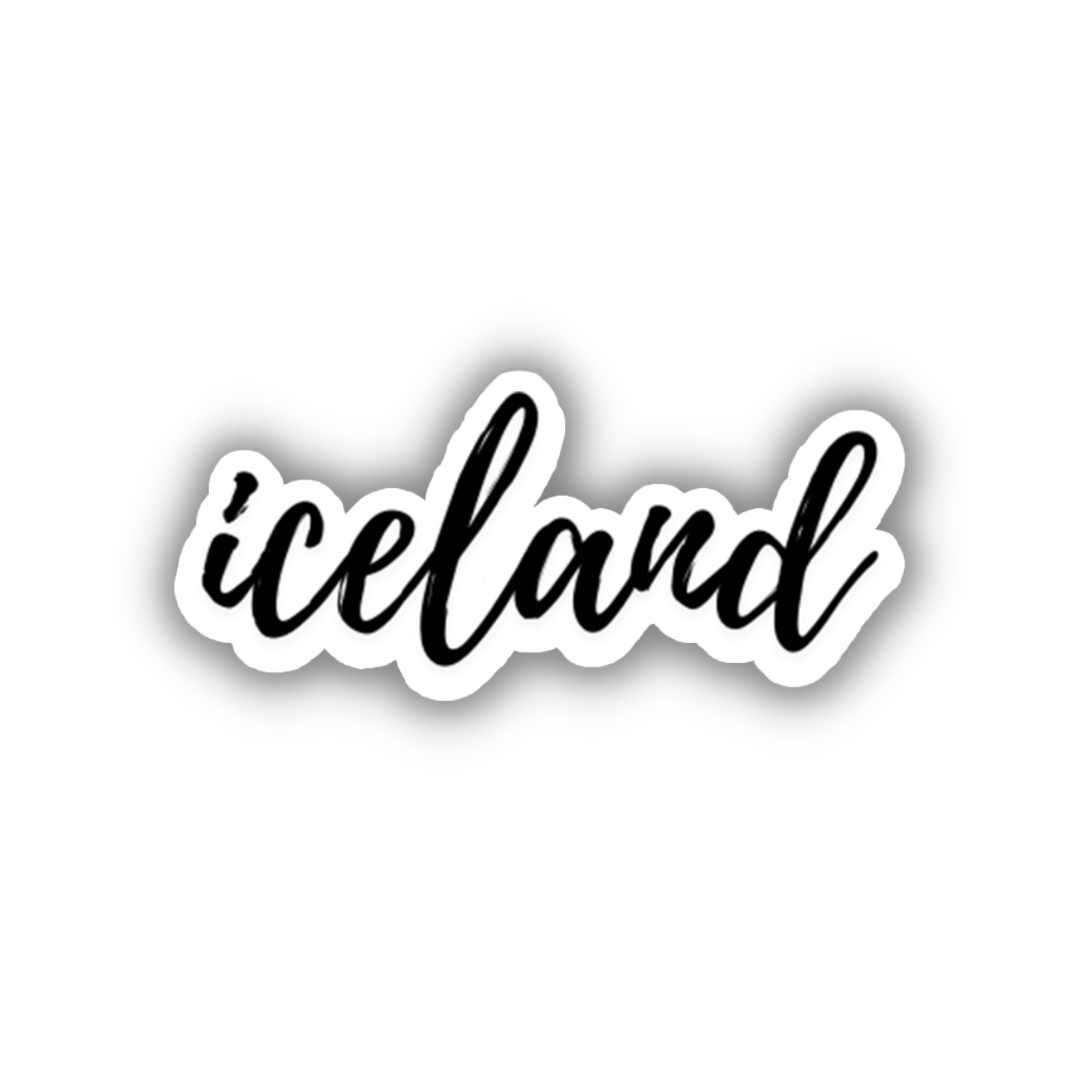 Iceland Cursive Travel Sticker, Vintage Script, Trendy Luggage Decal ...