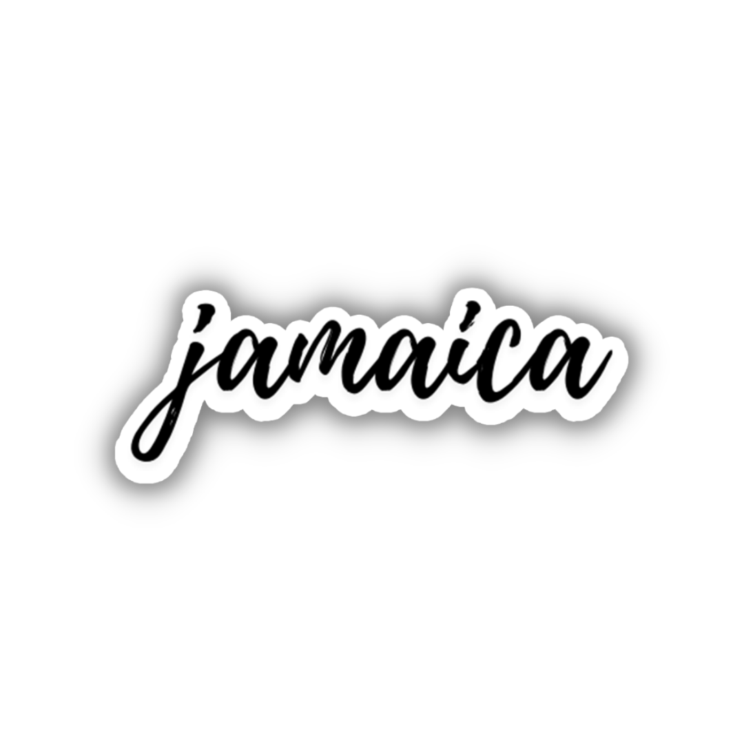 Jamaica Cursive Travel Sticker, Vintage Script, Trendy Luggage Decal ...