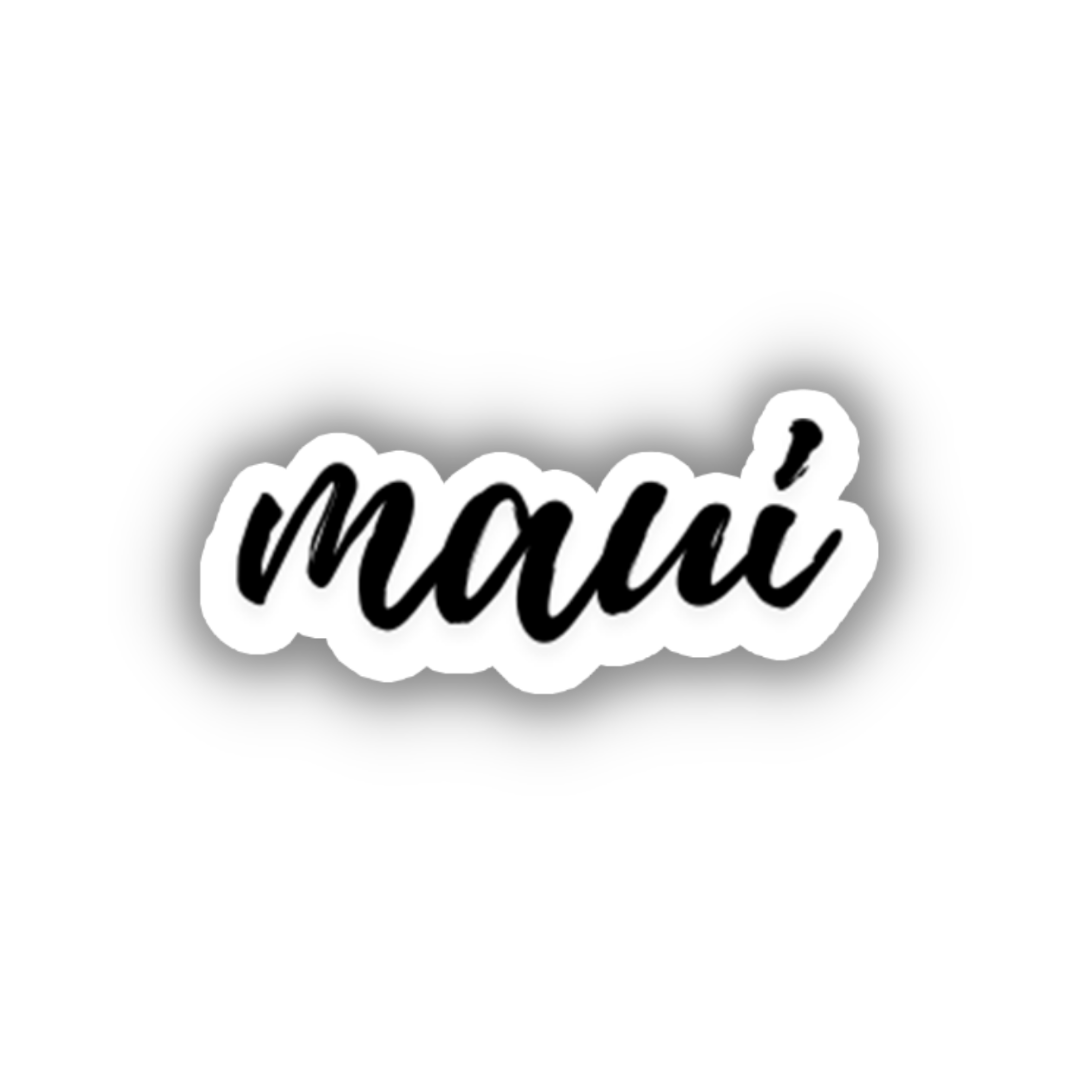 Maui Cursive Travel Sticker, Vintage Script, Trendy Luggage Decal ...