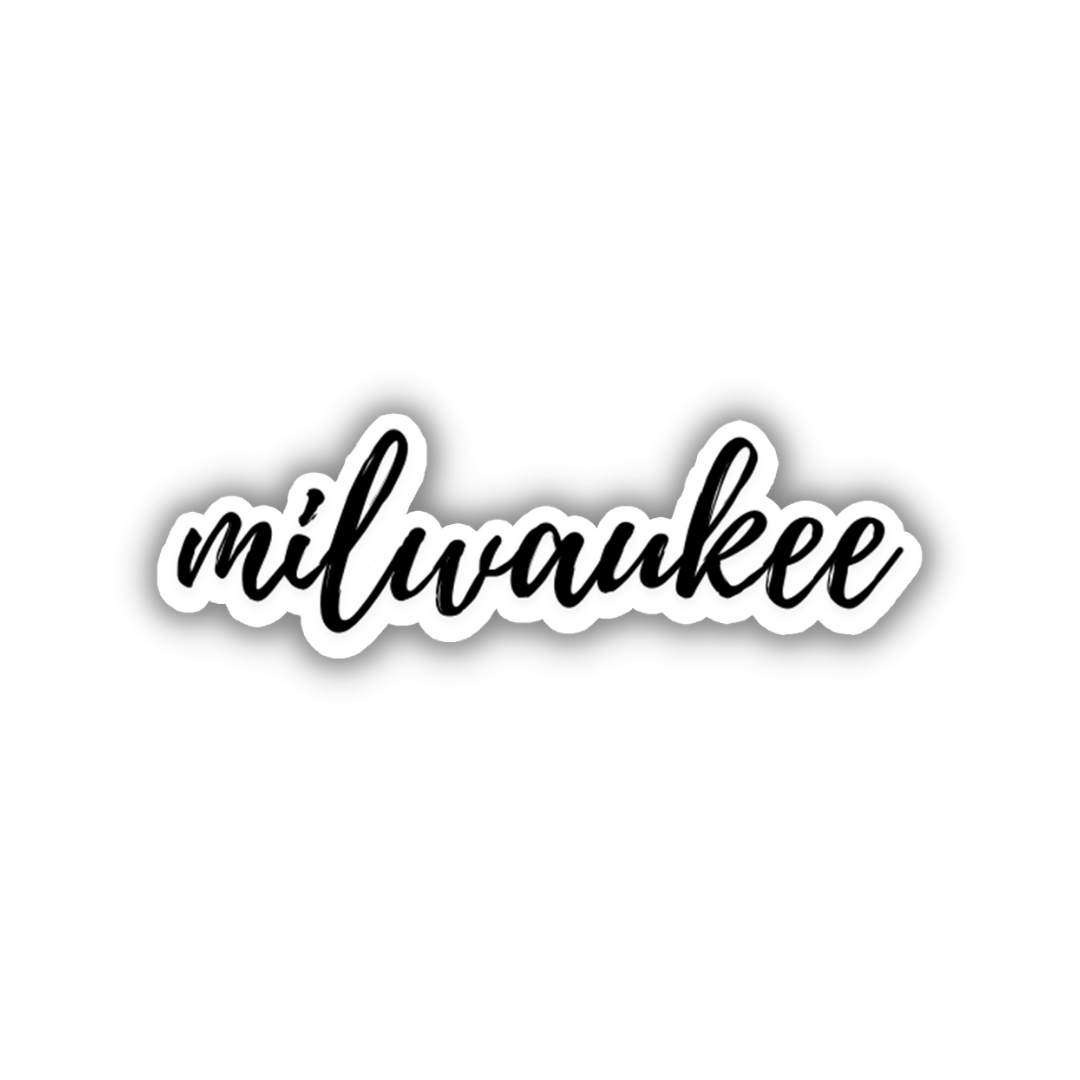 Milwaukee Cursive Travel Sticker, Vintage Script, Trendy Luggage Decal ...