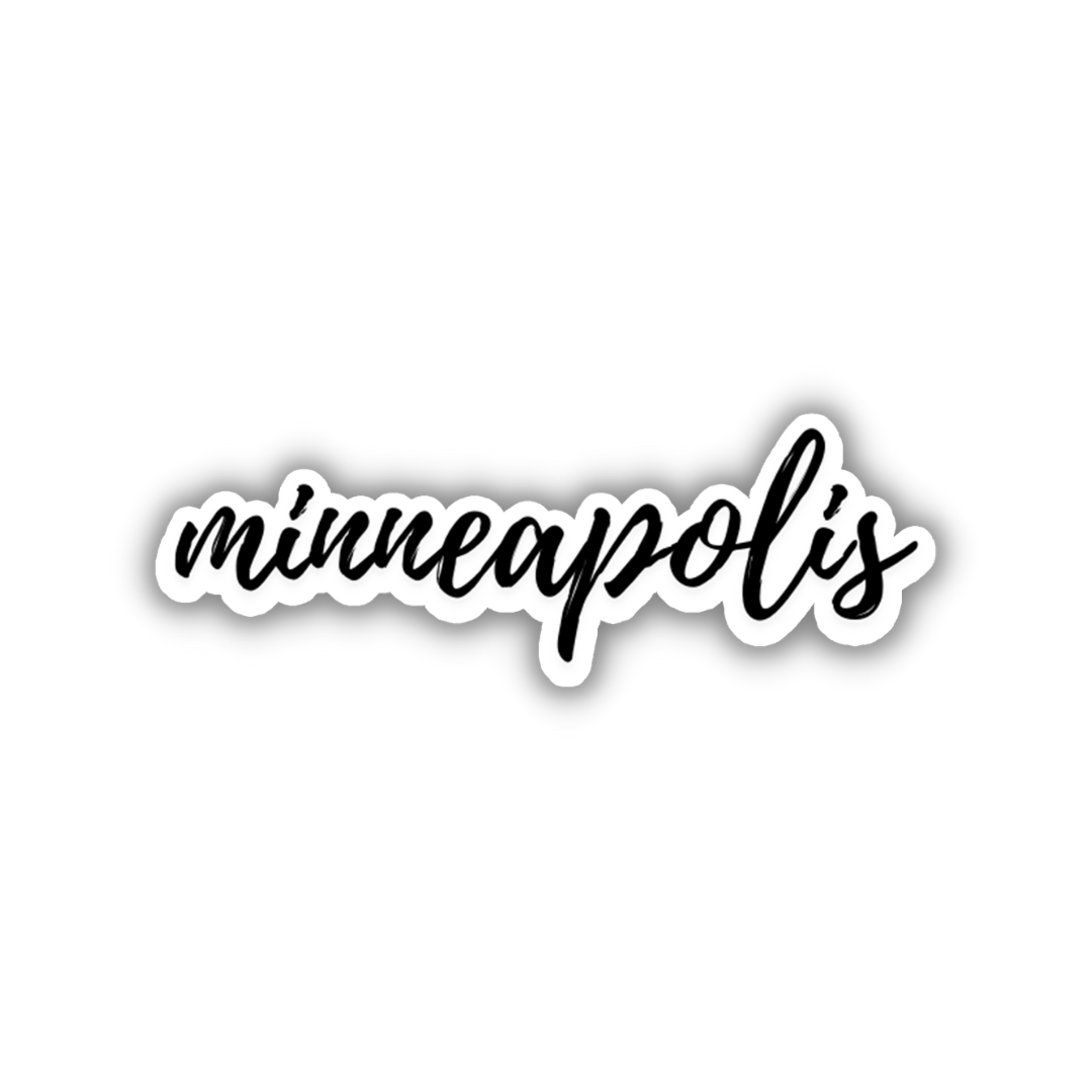 Minneapolis Cursive Travel Sticker, Vintage Script, Trendy Luggage ...