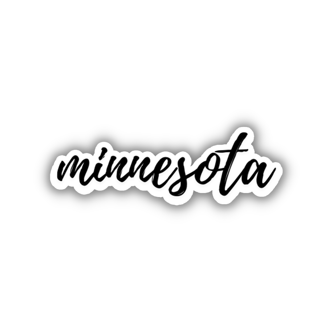 Minnesota Cursive Travel Sticker, Vintage Script, Trendy Luggage Decal ...