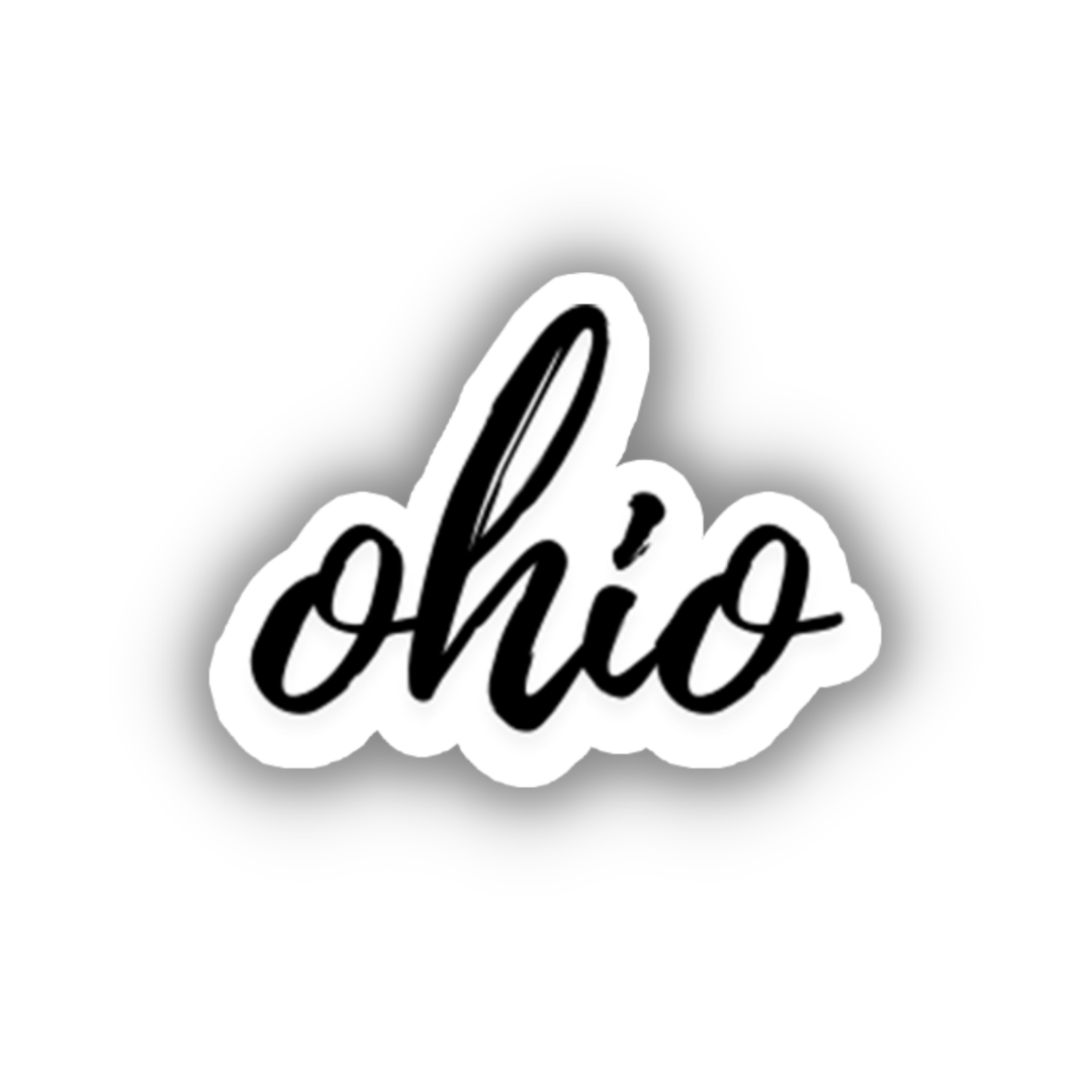 Ohio Cursive Travel Sticker, Vintage Script, Trendy Luggage Decal ...