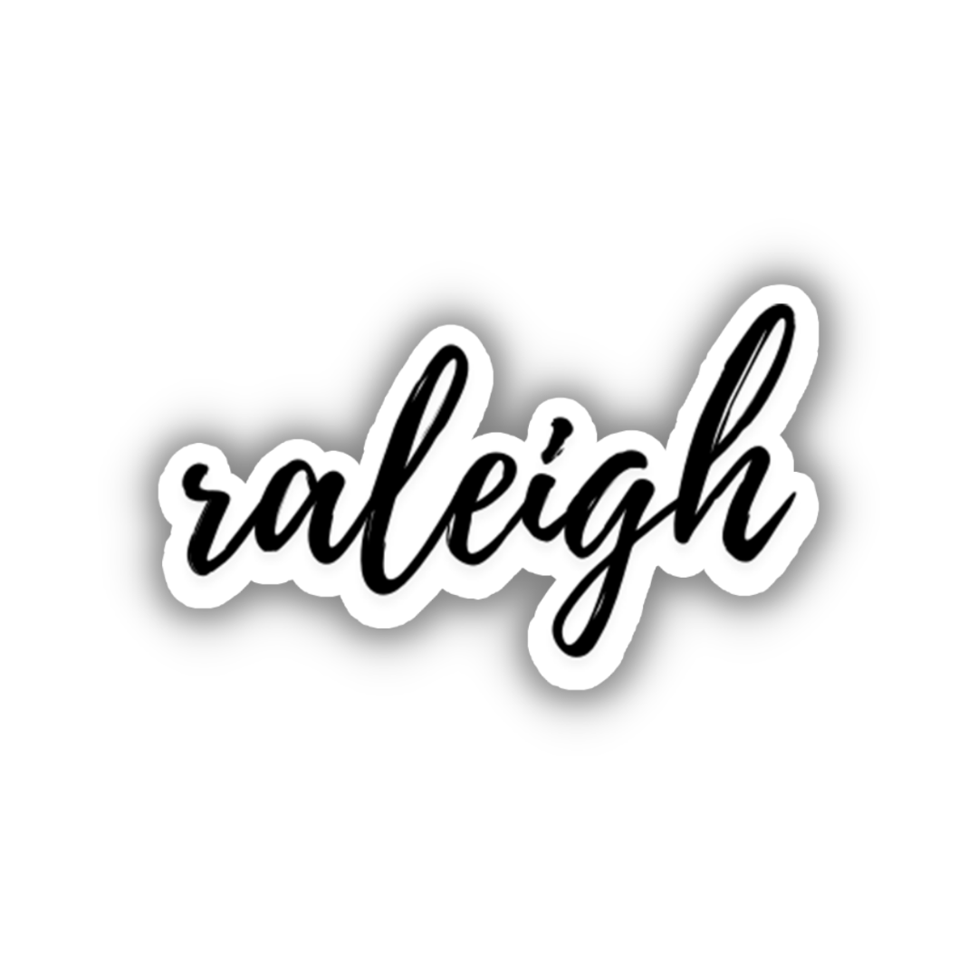 Raleigh Cursive Travel Sticker, Vintage Script, Trendy Luggage Decal ...