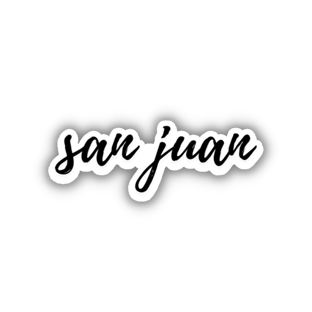 San Juan Cursive Travel Sticker, Vintage Script, Trendy Luggage Decal ...