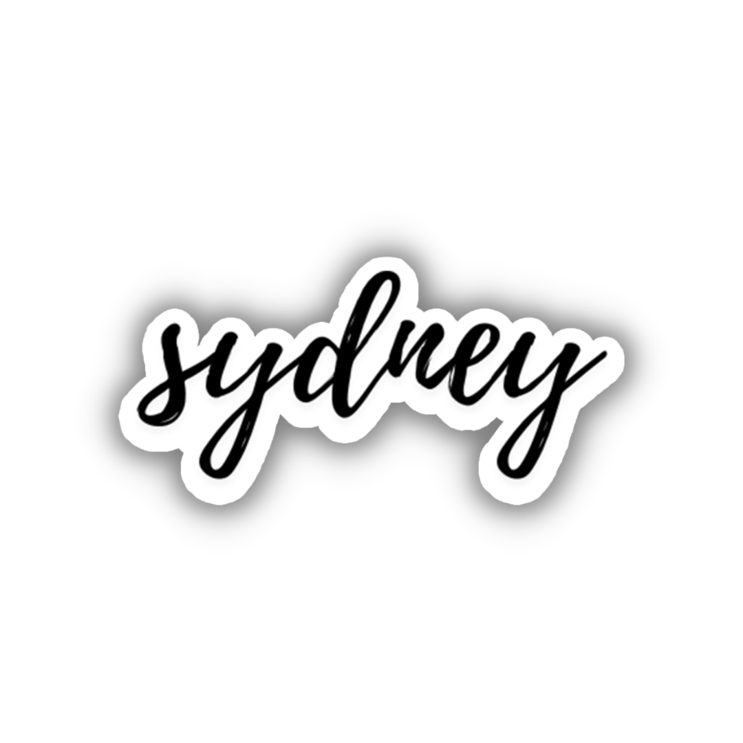 Sydney Travel Sticker, Vintage Cursive Script, Trendy Luggage Decal ...