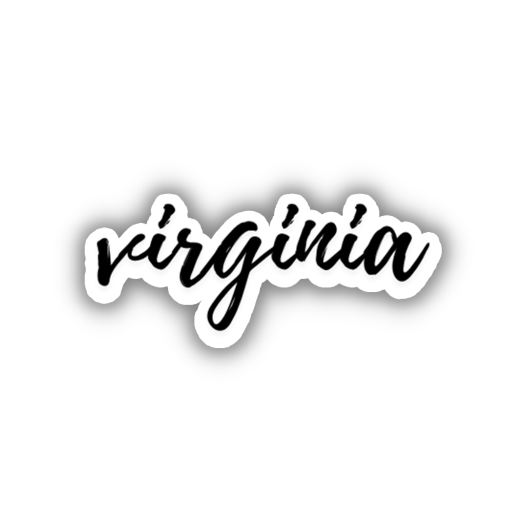Virginia Cursive Travel Sticker, Vintage Script, Trendy Luggage Decal ...